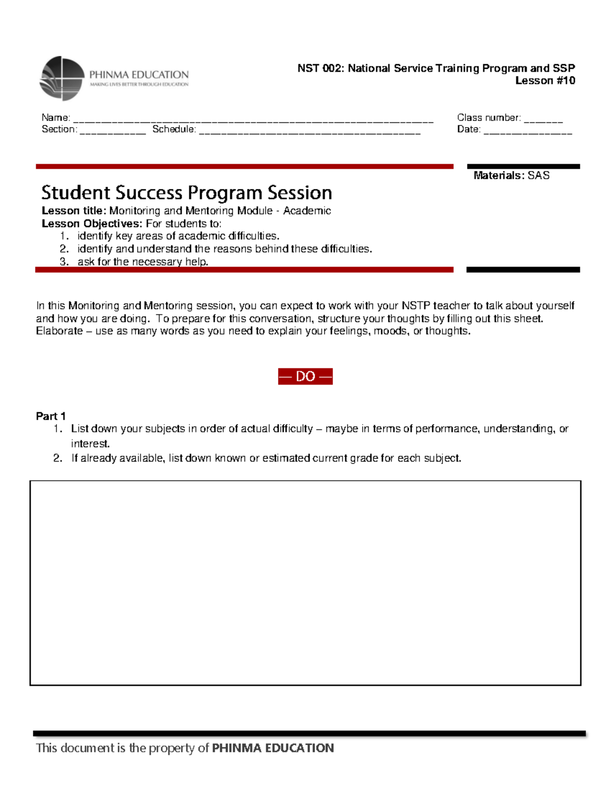 NST 002 MODULE 10 - NST 002: National Service Training Program and SSP ...