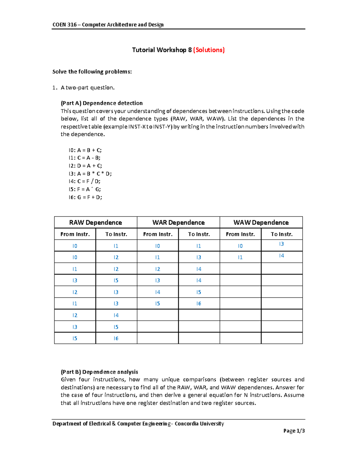 Coen316-TW8 sol - Department of Electrical & Computer Engineering ...