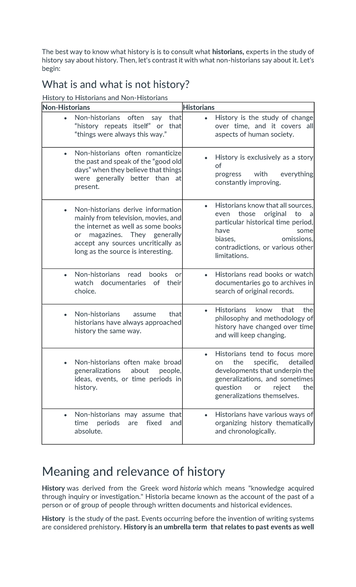 Summary OF Lessons RPH - The best way to know what history is is to ...