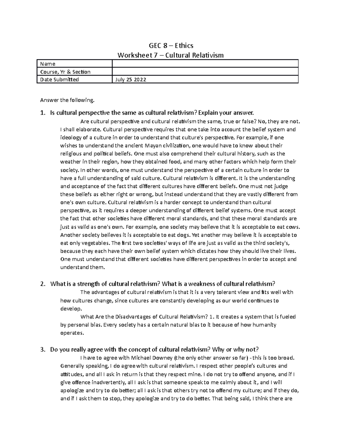 Gec 8 ws 7 summer - this for my study purposes - GEC 8 – Ethics ...