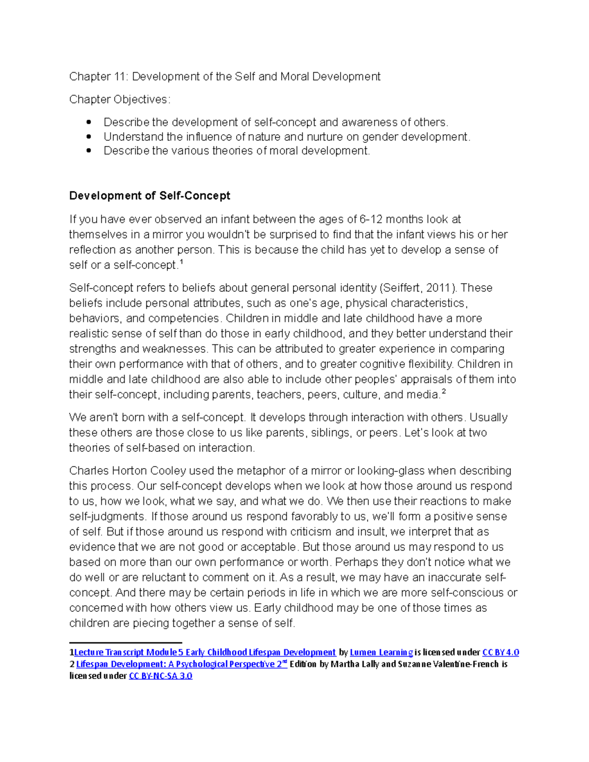 Chapter 11 Development of the Self and Moral Development - Chapter 11 ...
