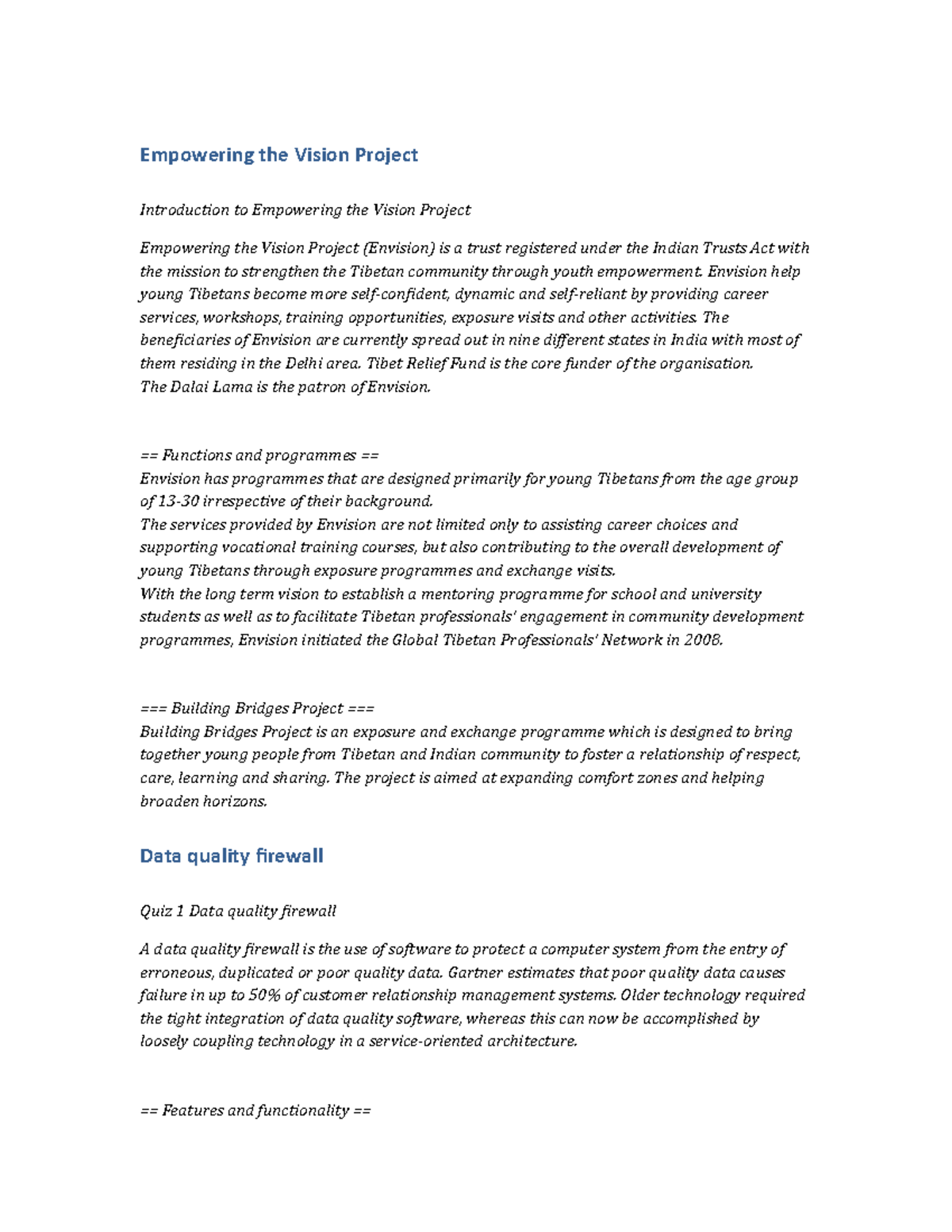 POLS157 Lecture-Note Empowering the Vision Project - Empowering the ...