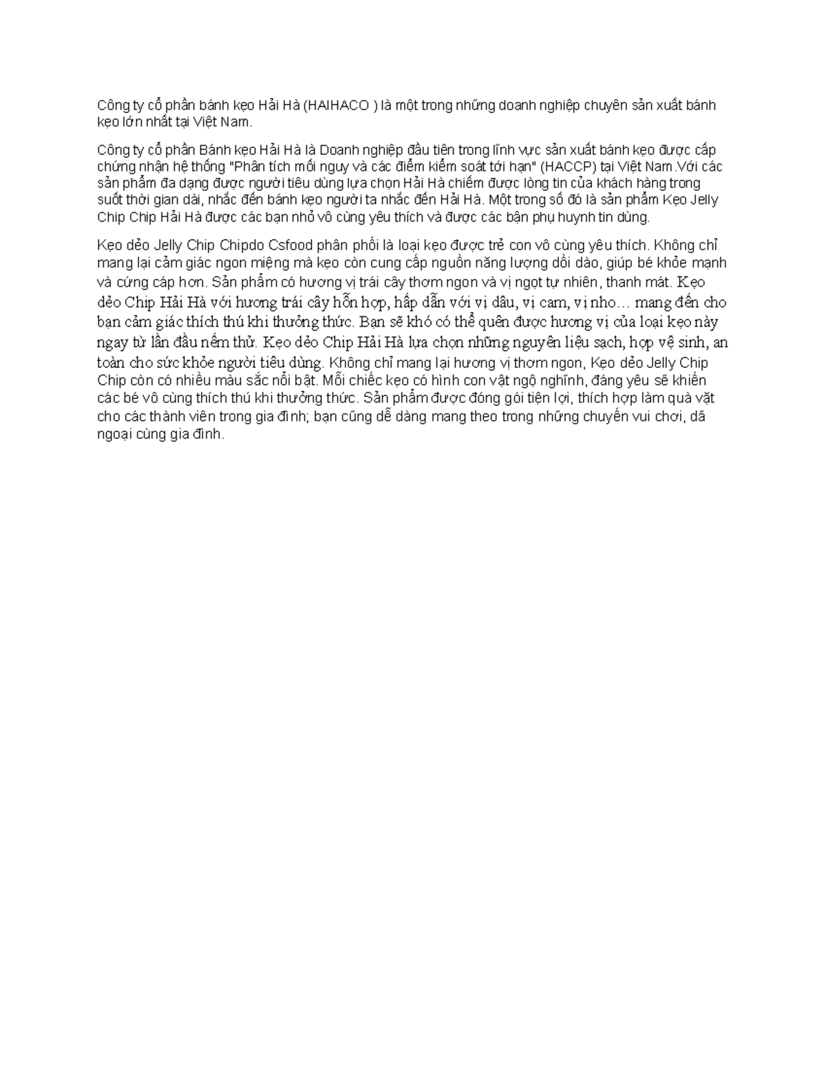 Công ty cổ phần bánh kẹo Hải Hà - Công ty cổ phần bánh kẹo Hải Hà ...