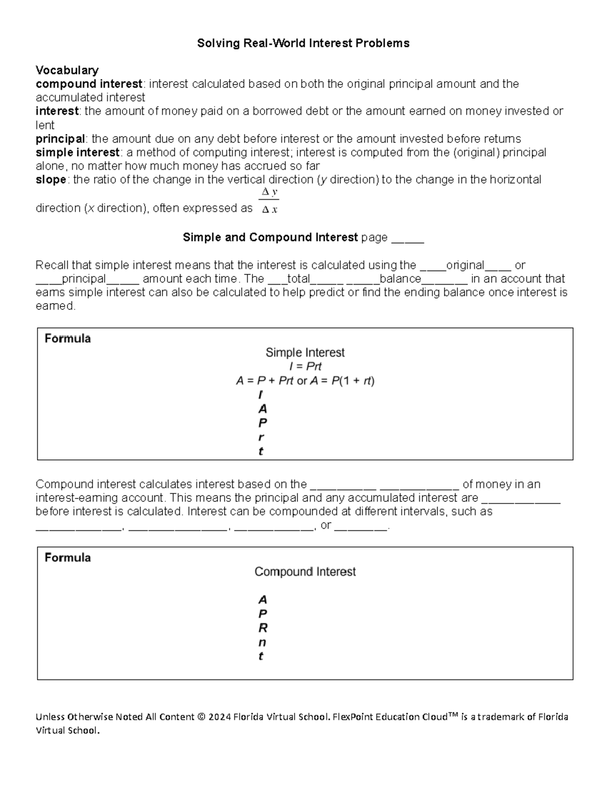 Solving real world interest problems flvs - Solving Real-World Interest ...