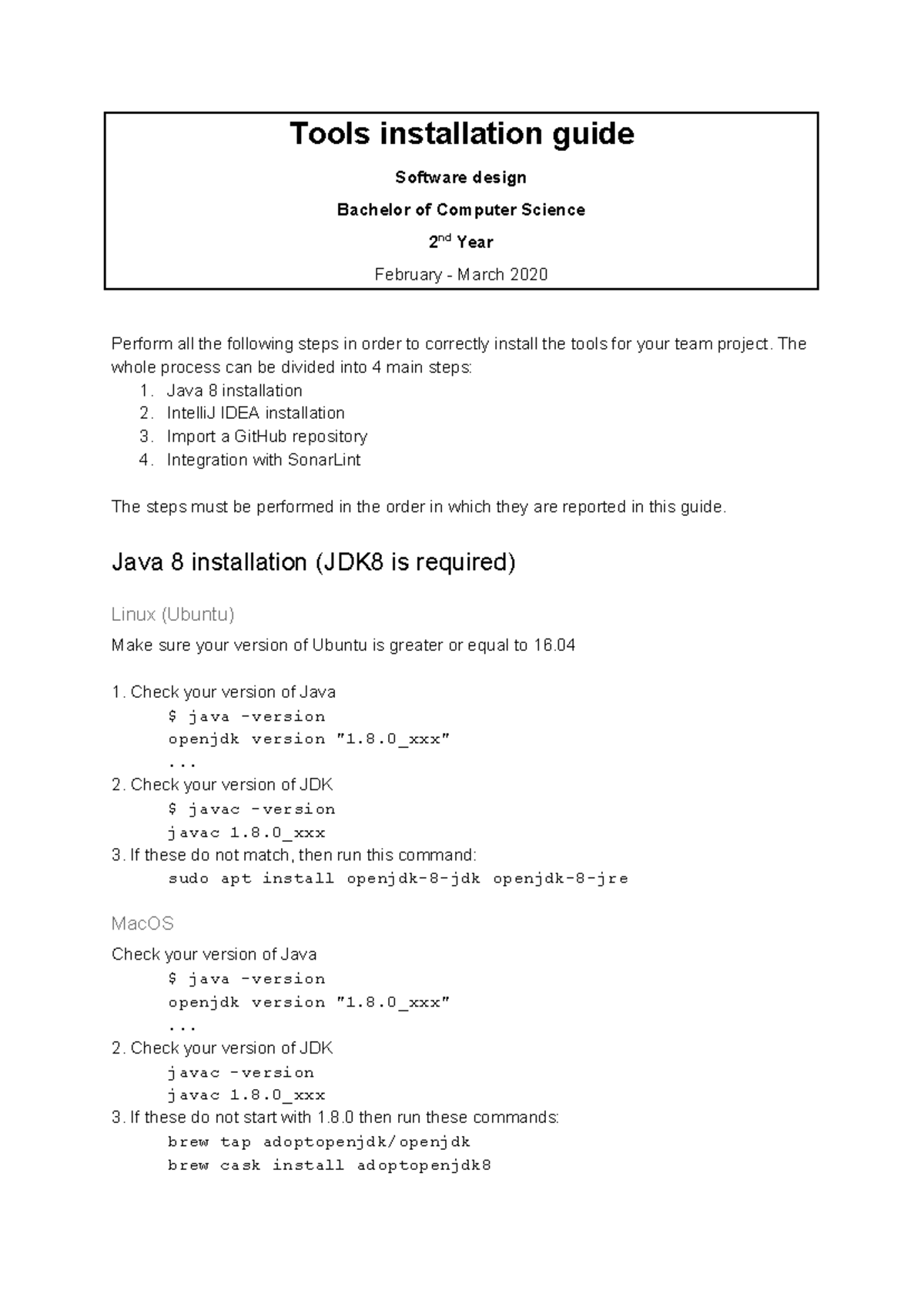Tools Installation Guide 19-20 - Tools installation guide Software ...