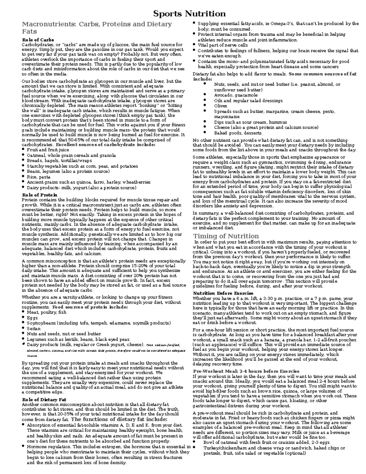 Sports Nutrition - Sports Nutrition Macronutrients: Carbs, Proteins and ...