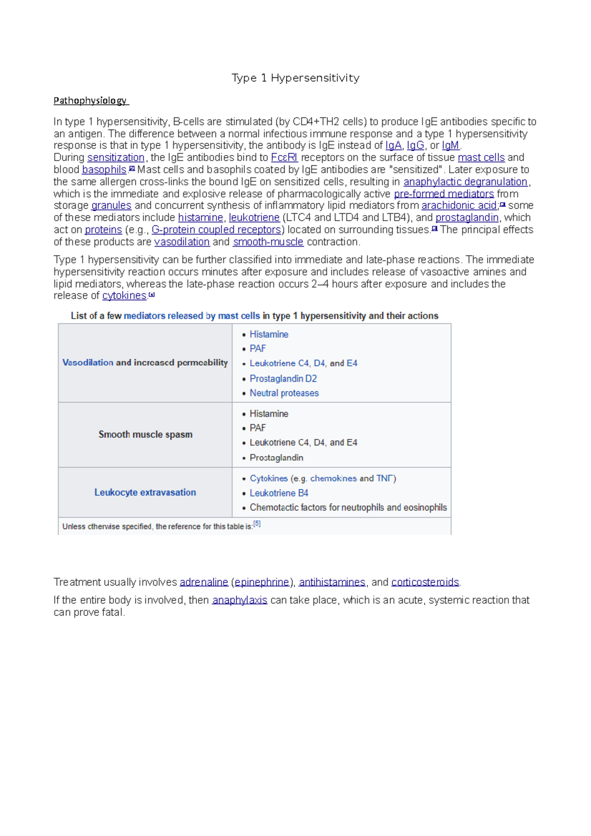 Type 1 Hypersensitivity - Type 1 Hypersensitivity Pathophysiology In ...