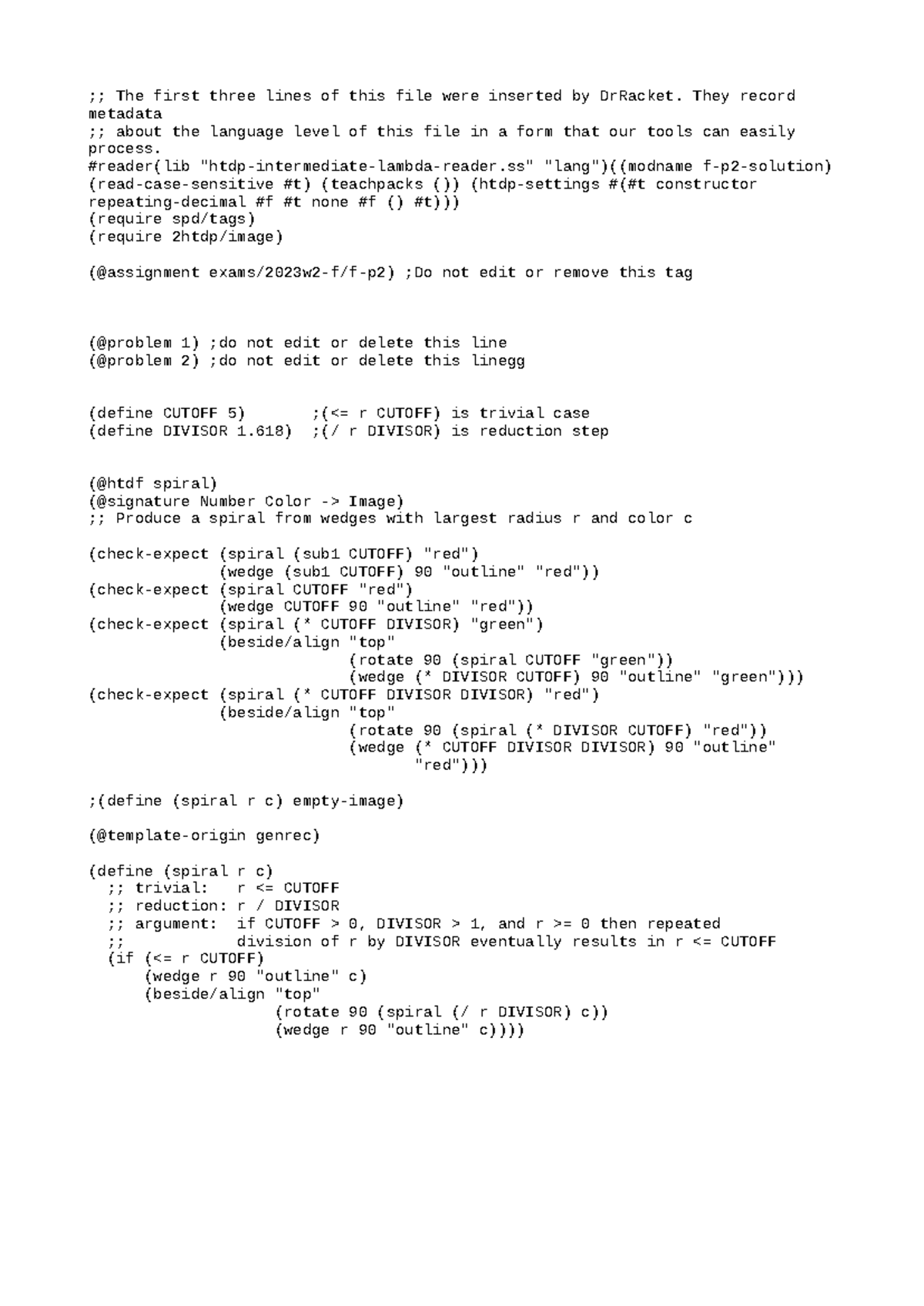 F P2 Solution Final P2 Solution The First Three Lines Of This