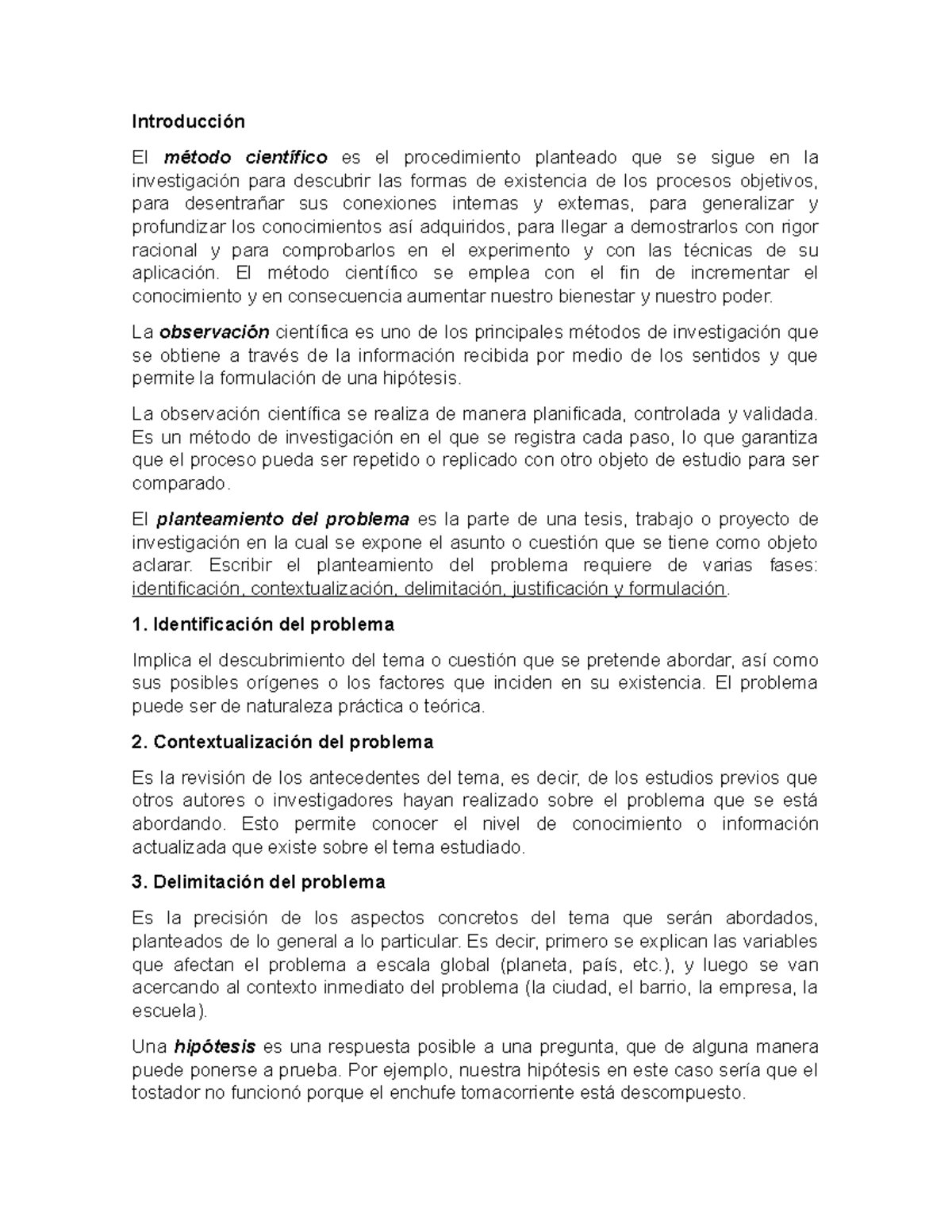 Practica 1-Metodo cientifico - Introducción El método científico es el ...