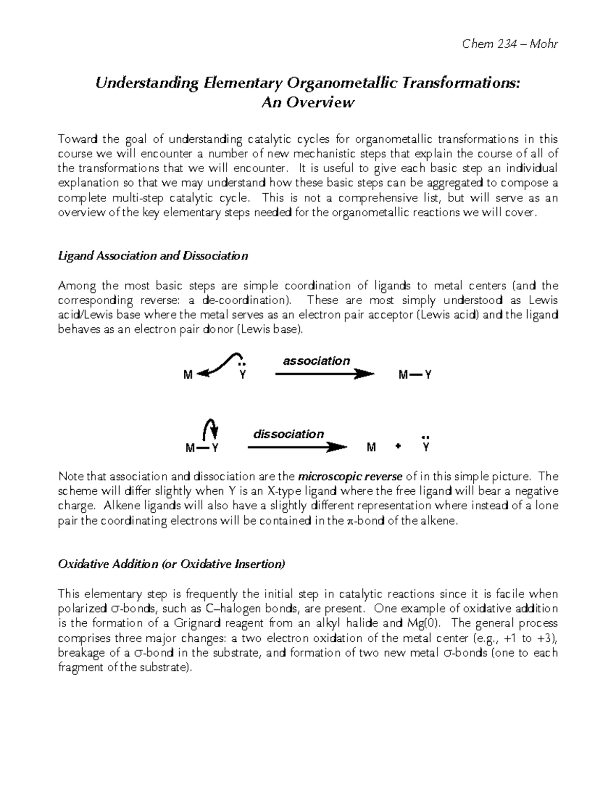 Organometallic-Steps-Handout - Understanding Elementary Organometallic ...