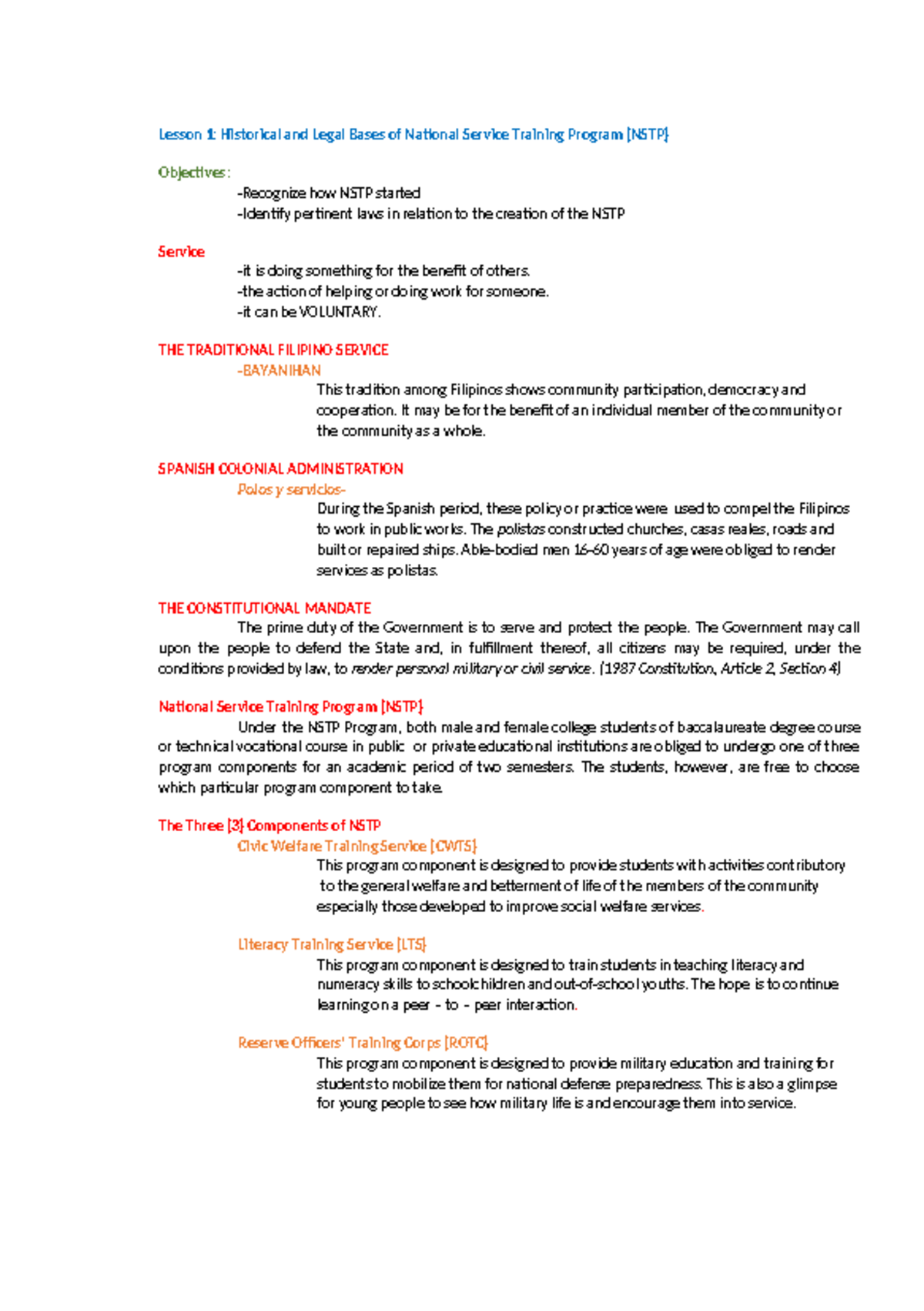 Lesson 1- Lessson 3 - this is my notes from cwts! - Lesson 1 ...