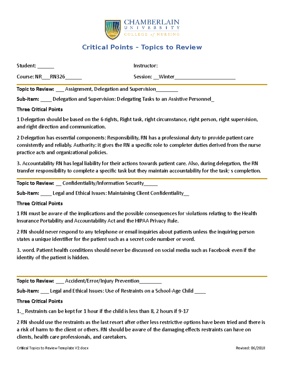 Critical points for Mental HEalth CMS exam - Critical Points – Topics ...