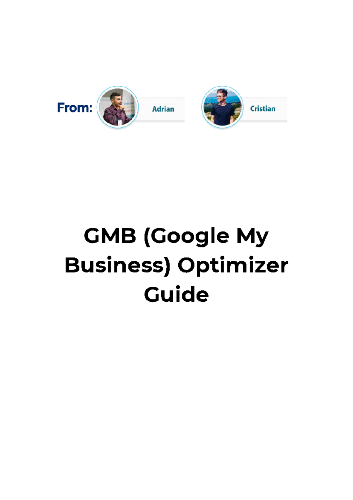 GMB-Optimizer-Guide - No one - GMB (Google My Business) Optimizer Guide This guide is a private ...
