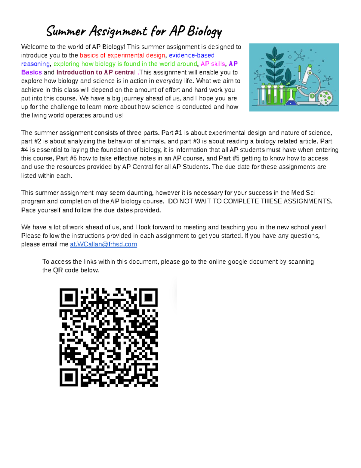 Copy of 23-24 Summer Assignment for AP Biology - Google Docs - Sum ...