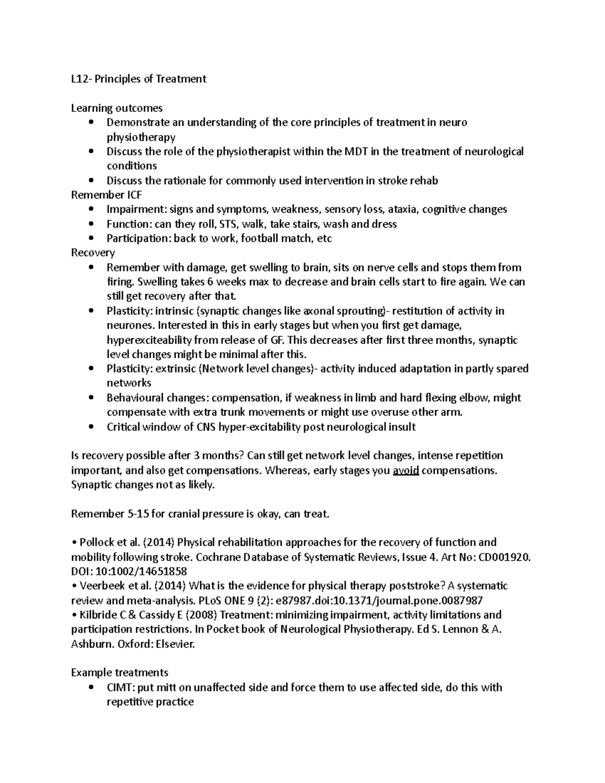 L12- Principles of Treatment - L12- Principles of Treatment Learning ...