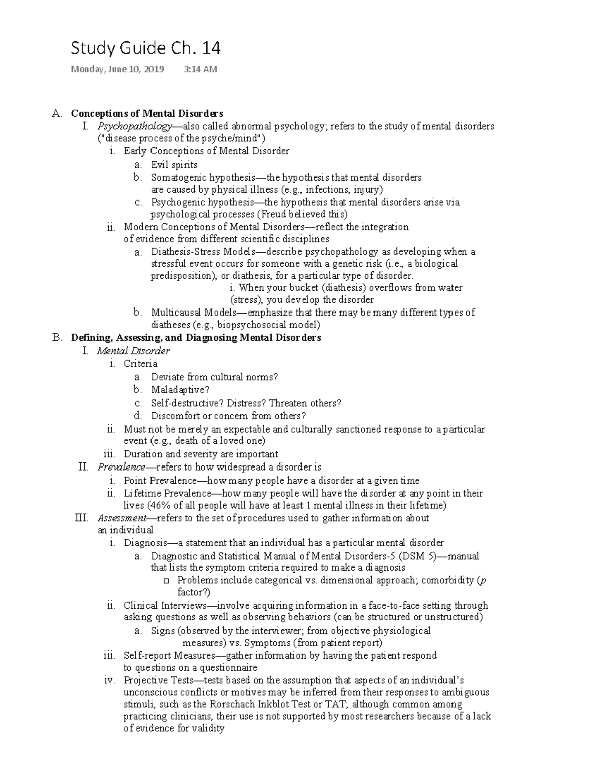 Ch. 14 Study Guide - Warning: TT: undefined function: 32 &RQFHSWLRQV RI ...