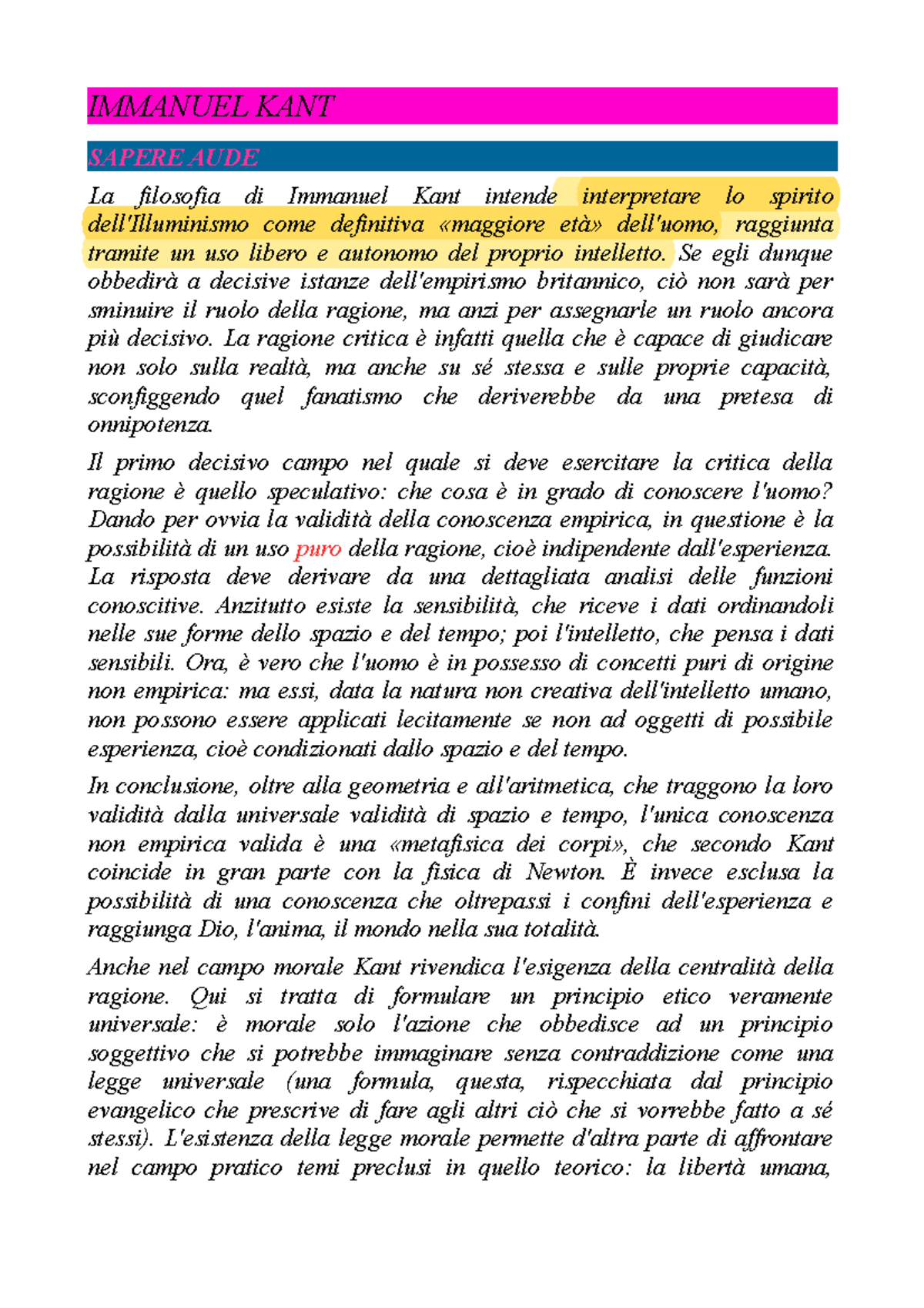 2 KANT - Dallontologia ALLA Critica Della Ragione - IMMANUEL KANT ...