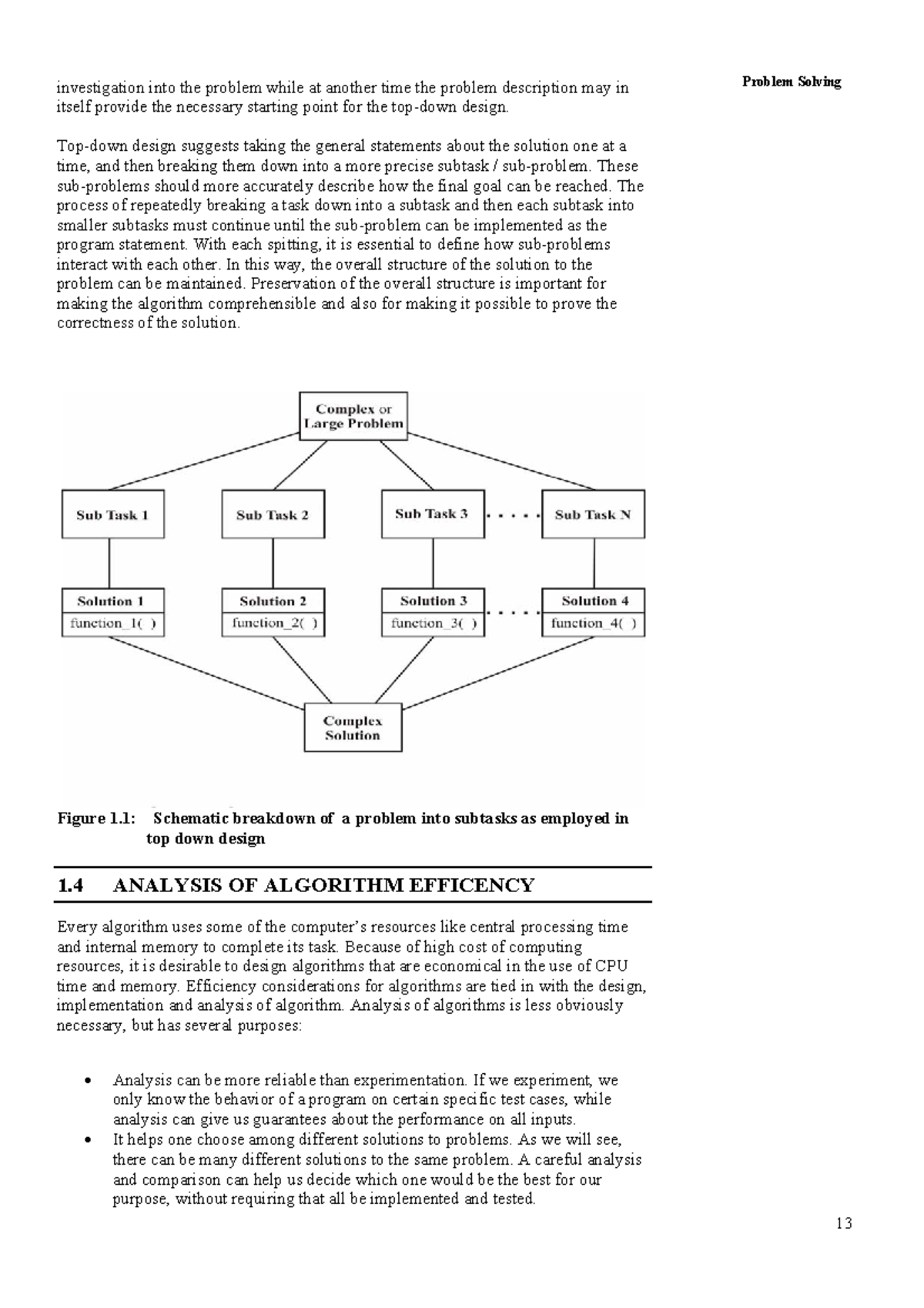 13 Analysis Of Algorithm Efficiency 13 Investigation Into The Problem While At Another Time