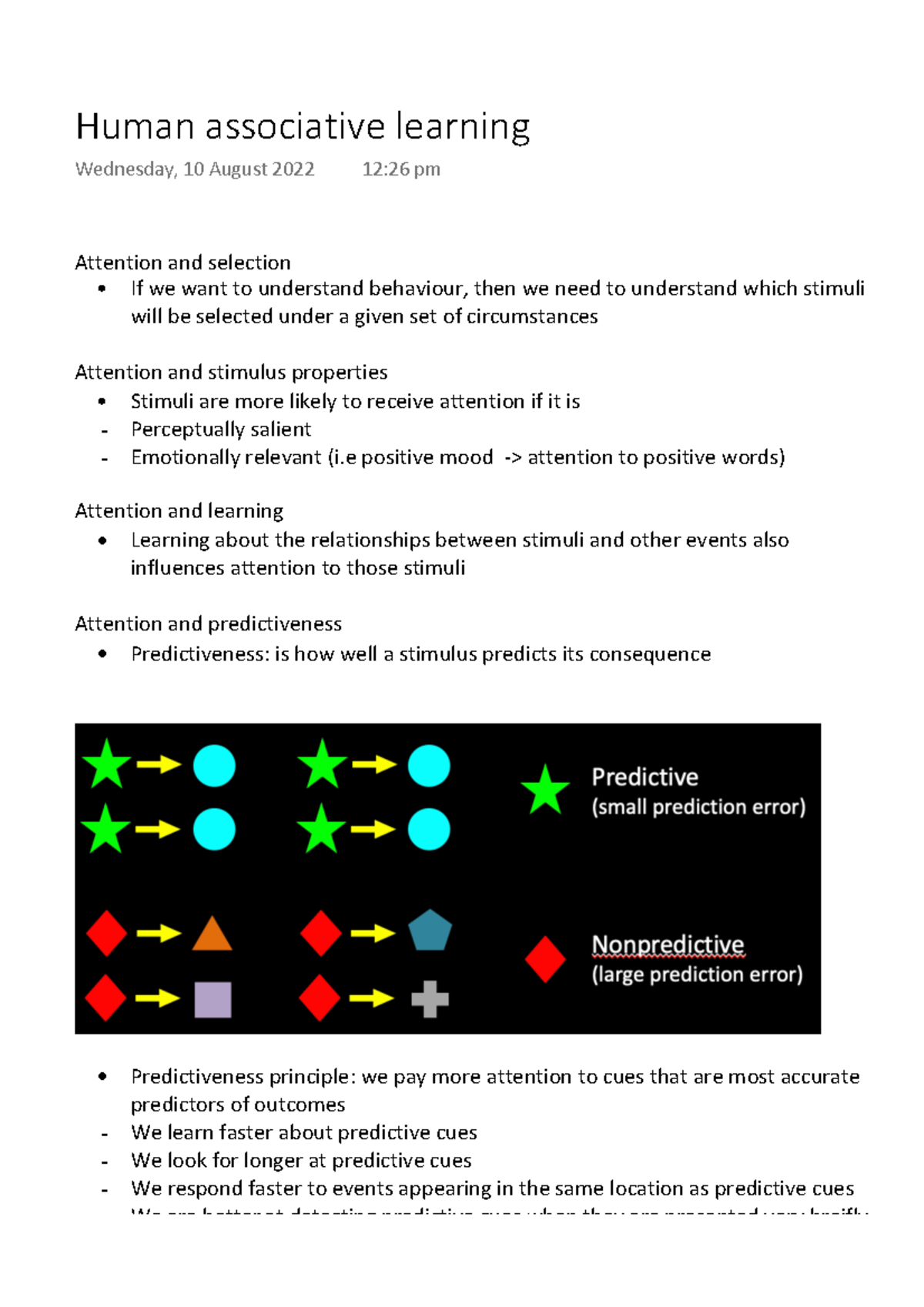Human Associative Learning Attention And Selection If We Want To Understand Behaviour Then We