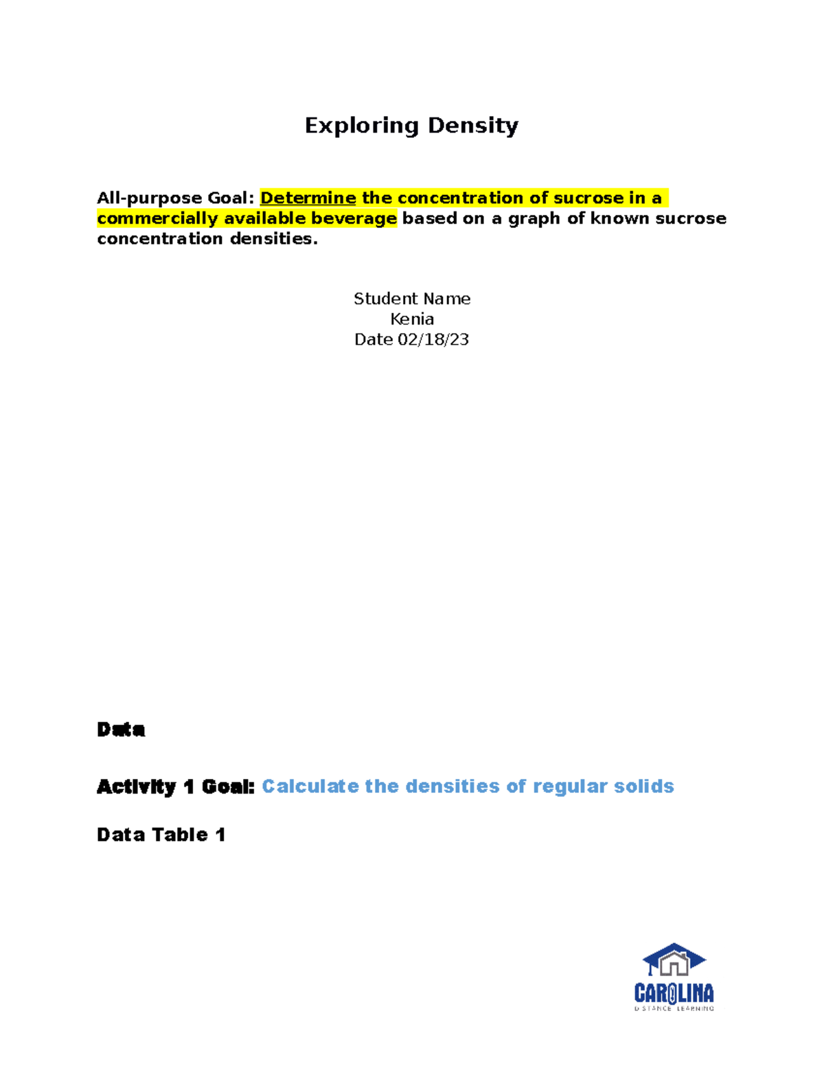 Arellano Kenia LAB Experiment 3 - CHEM 1305 - UTEP - Studocu