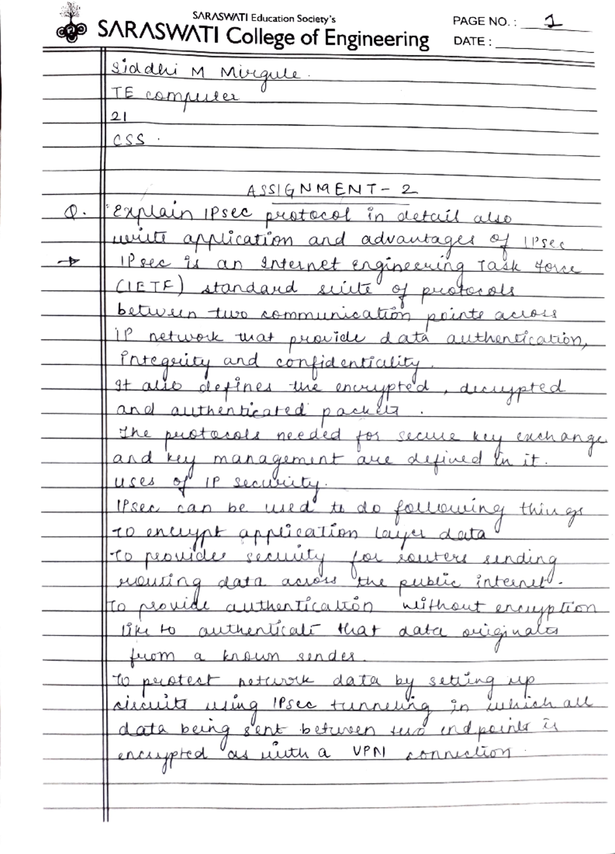 CSS Assignment 2 - S/\R/\SW/\TI Education Society's S/\R/\SW/\TI ...