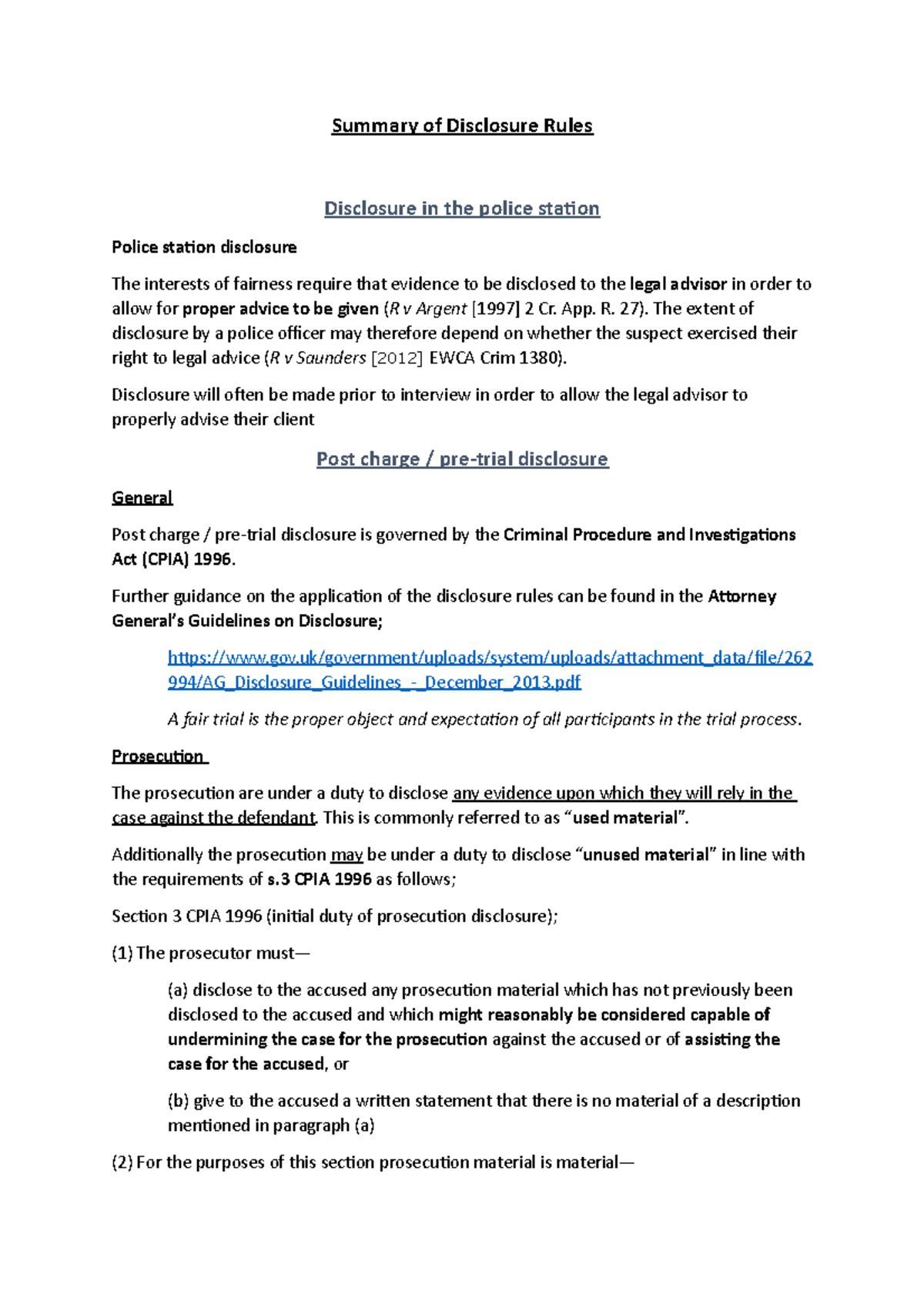 Disclosure Revision Notes - Summary of Disclosure Rules Disclosure in ...