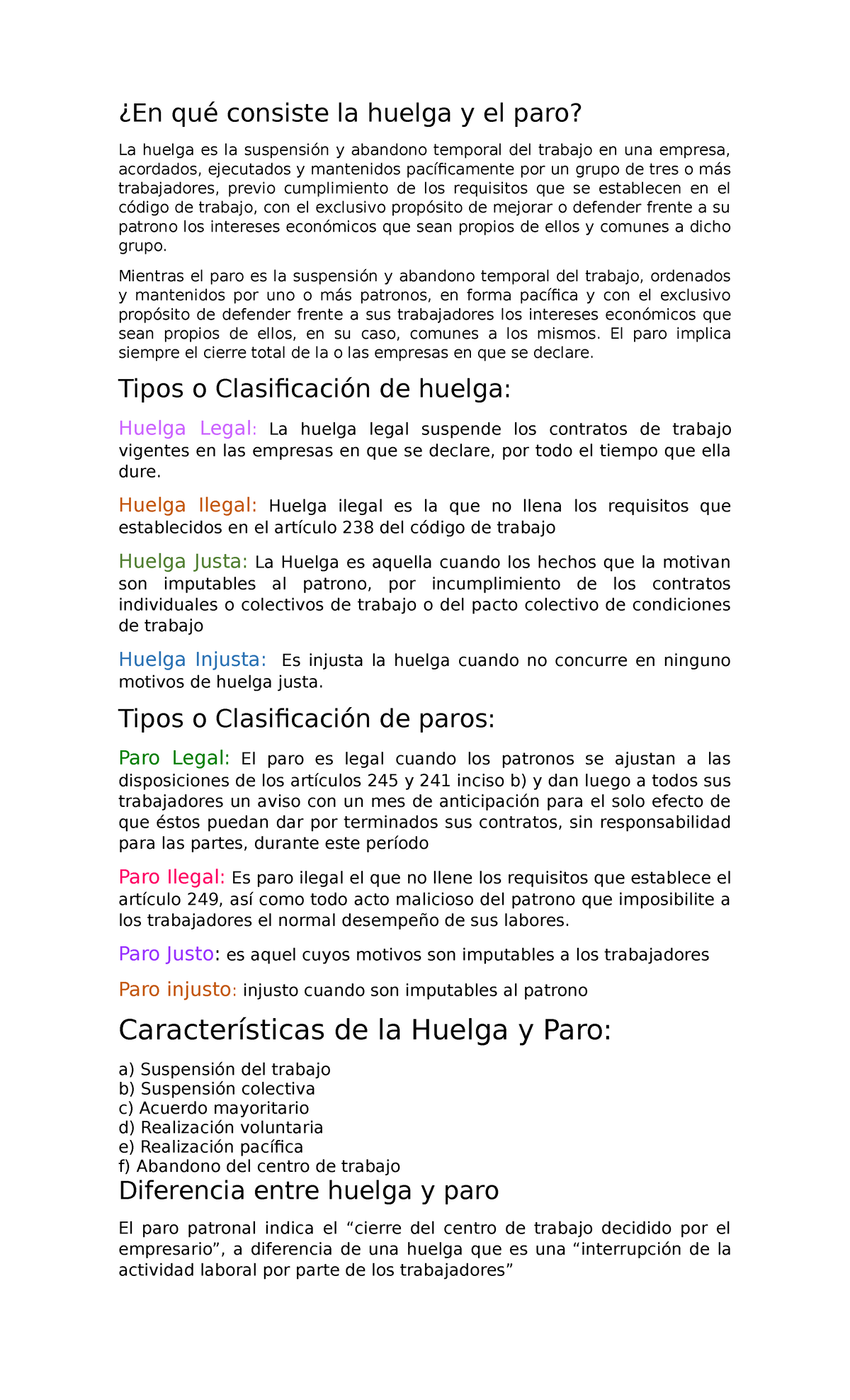 La huelga y el paro en guatemala - ¿En qué consiste la huelga y el paro ...