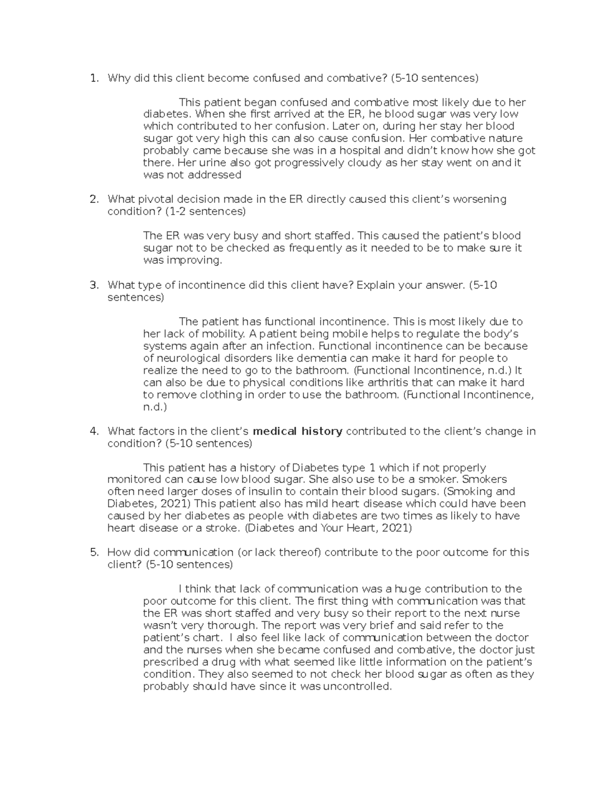 Case study 1CCC3 - Why did this client become confused and combative ...