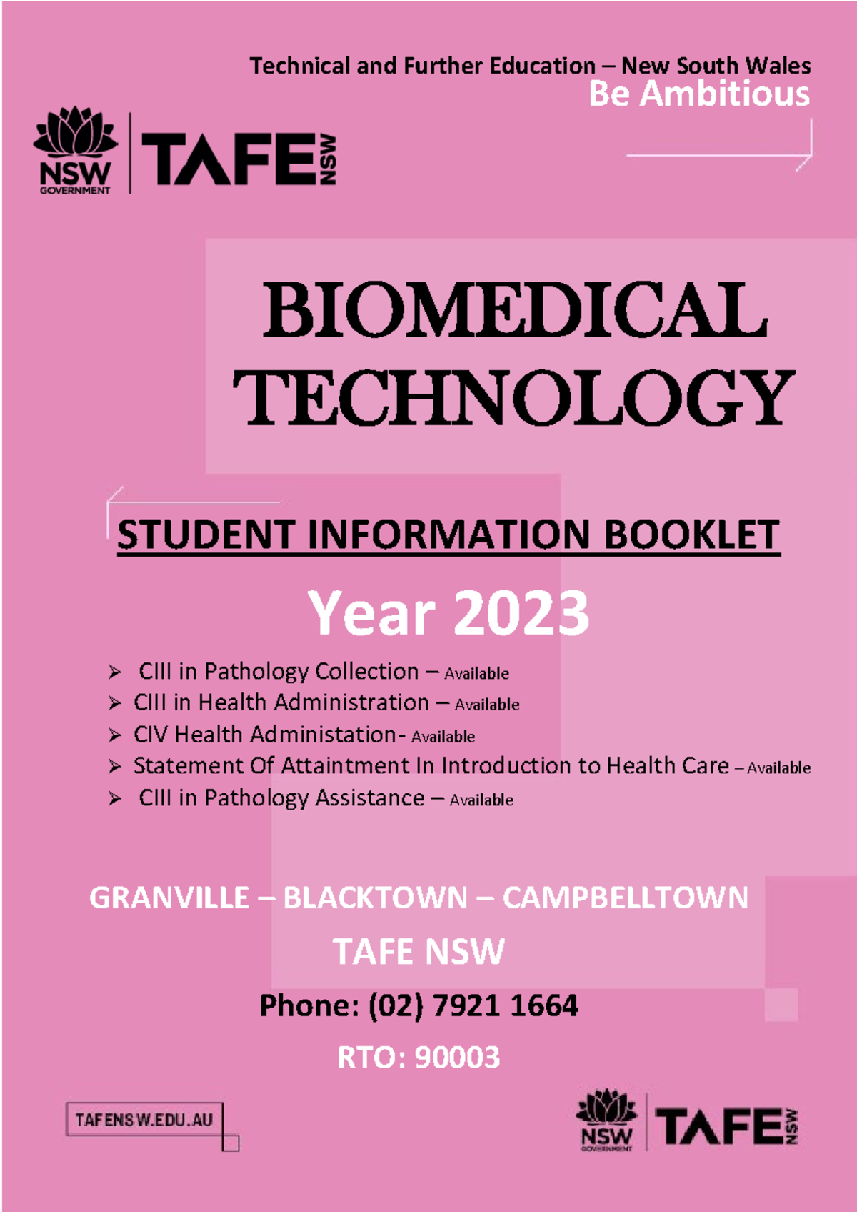 Pink Booklet - 2023 - Learner information pack Sem 2 - CIII in ...