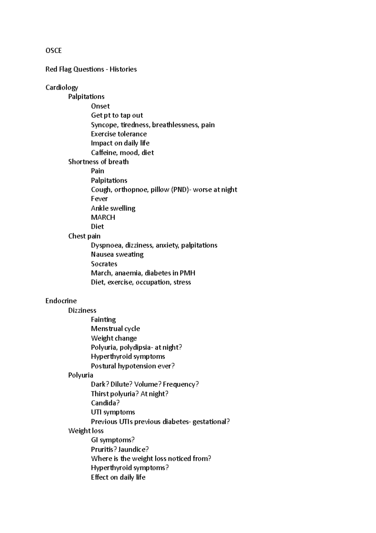 OSCE - OSCE history, counselling and A-E notes - OSCE Red Flag ...