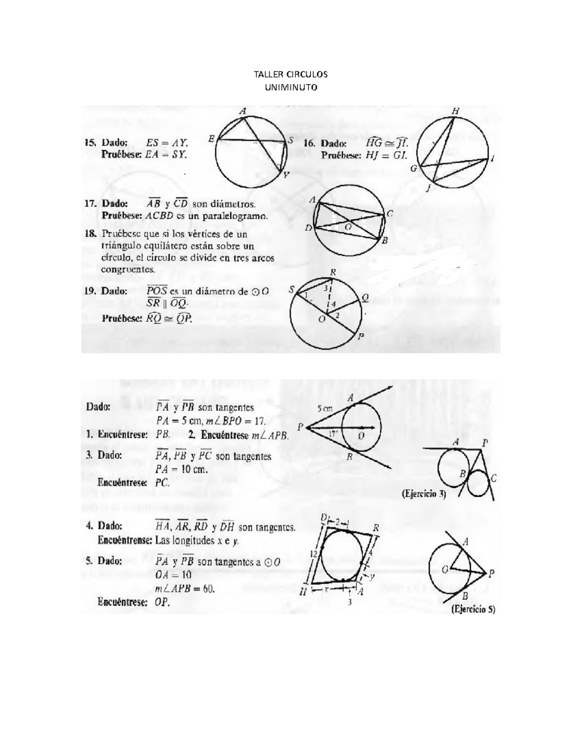 7 Taller Circulos - Ja scce - Matemática - TALLER CIRCULOS UNIMINUTO ...