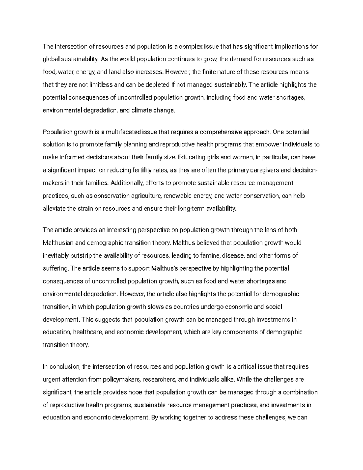 RN# 4 Population boom - Rn paper, discussion paper - The intersection ...