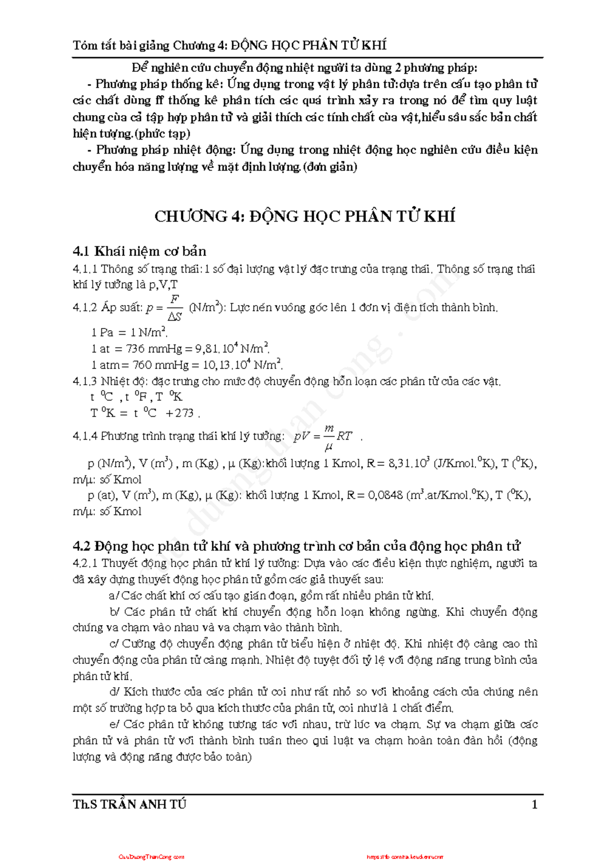 Vat-ly-2 tran-anh-tu chuong-4-dong-hoc-phan-tu - [cuuduongthancong - Toùm taét baøi giaûng ...