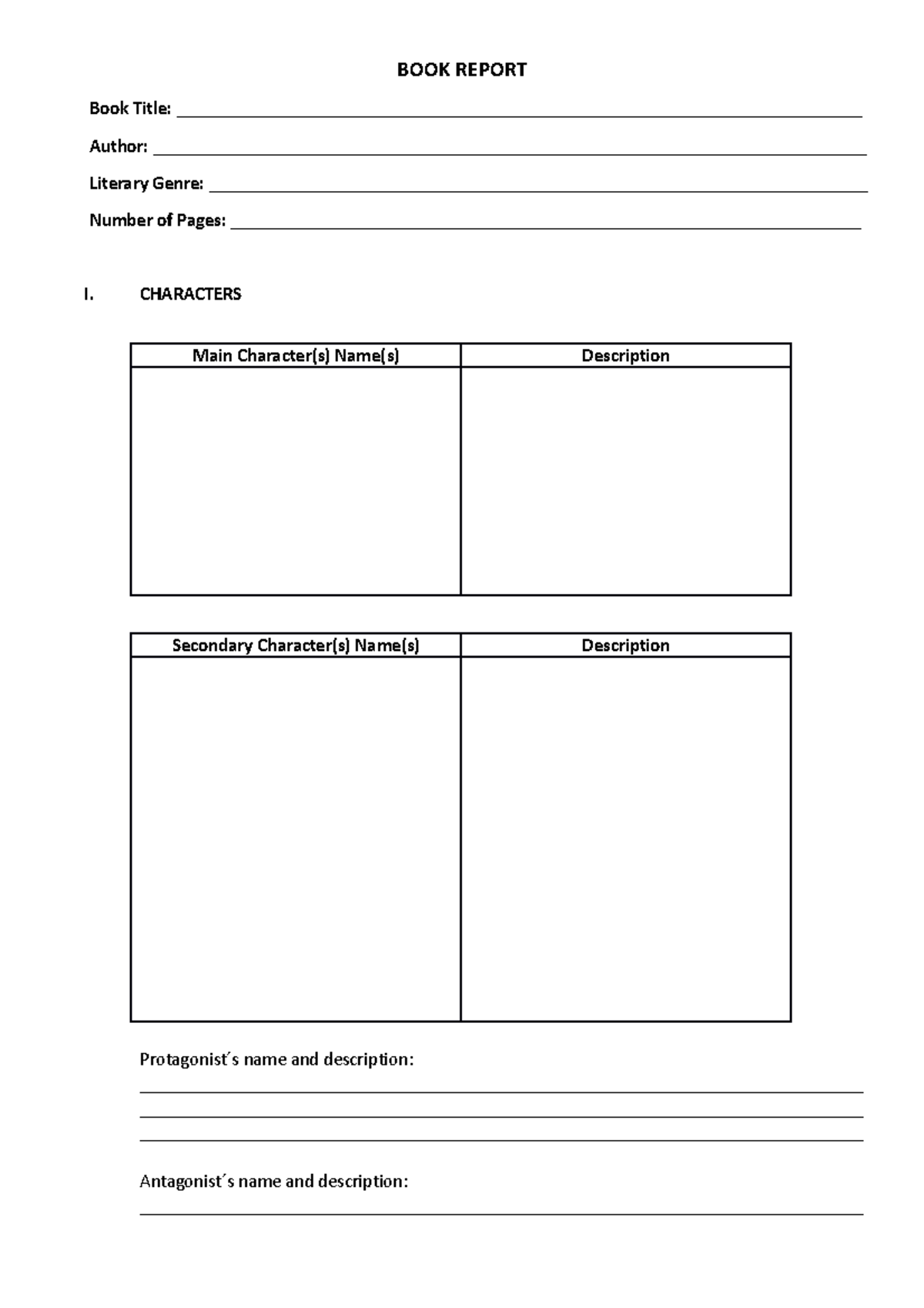 Book report - BOOK REPORT Book Title: - Studocu