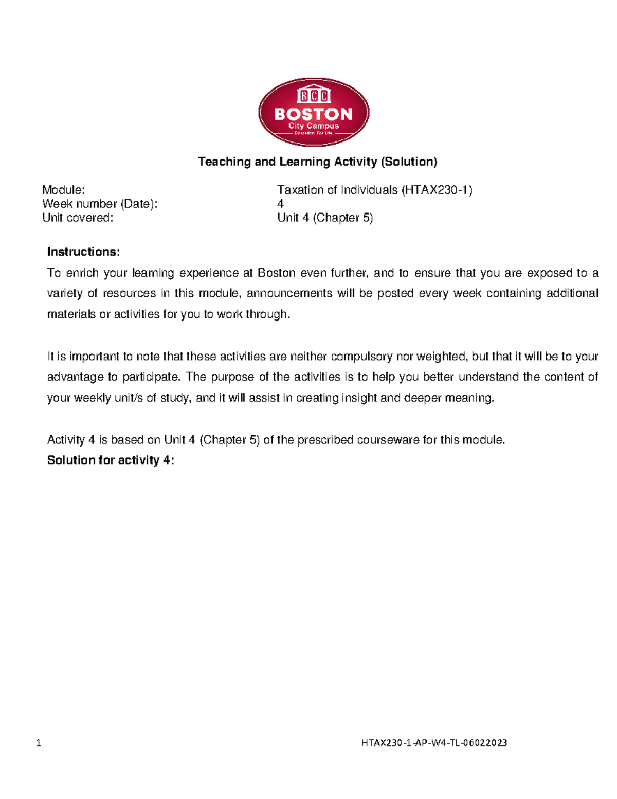 HTAX230-1-Week4-Unit4-Chapter 5- Solution - 1 HTAX230-1-AP-W4-TL ...