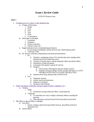 Pharm Quizzes Breakdown - DO NOT ALTER QUIZ REVIEWS!- No quiz module 9 ...