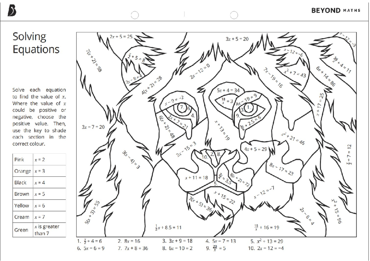 Activity-in-Math-9 - math work - BEYOND MATHS Solving 25 Equations ...