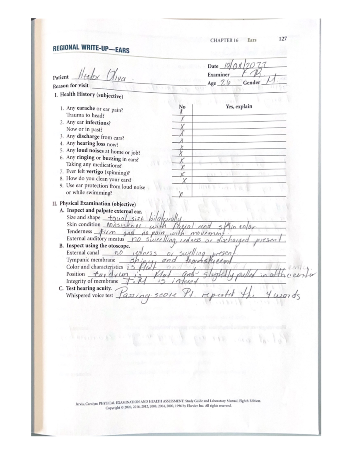 Regional Write-UP-EARS - CHAPTER 16 Ears 127 REGIONAL 1 Date Hector ...