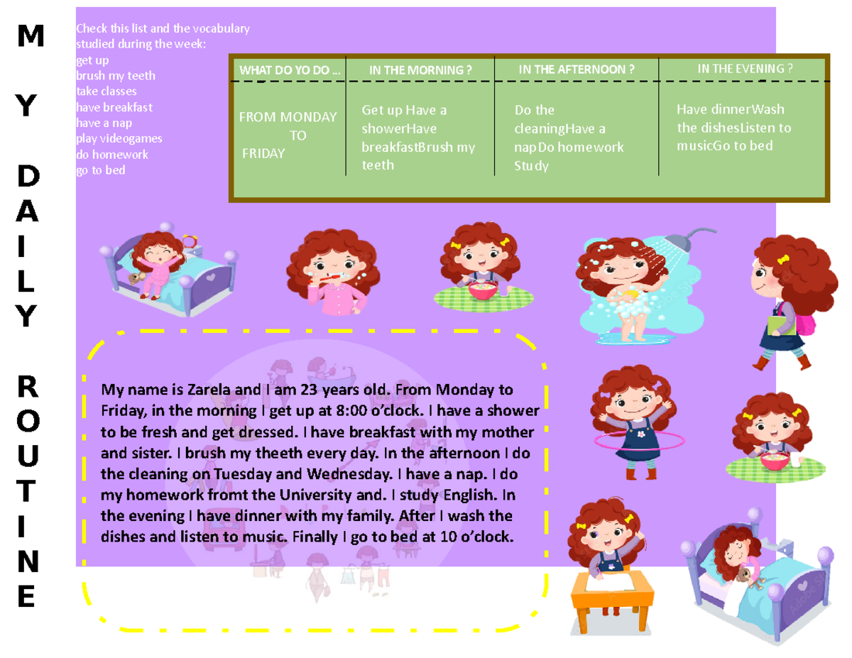 MY Daily Routine - Tarea. - M Y D A I L Y R O U T I N E Check this list ...