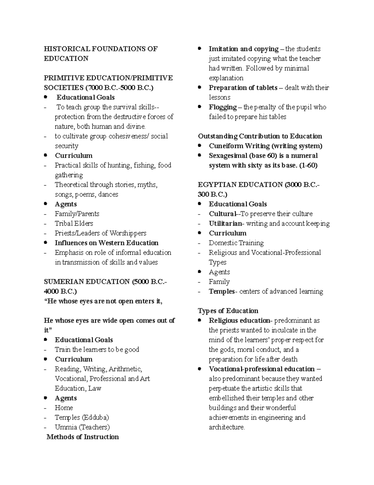 EDUC-223A - none - HISTORICAL FOUNDATIONS OF EDUCATION PRIMITIVE ...