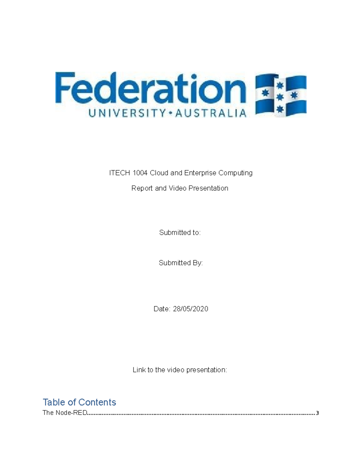 Itech 1104 Report - ITECH 1004 Cloud and Enterprise Computing Report and Video Presentation ...