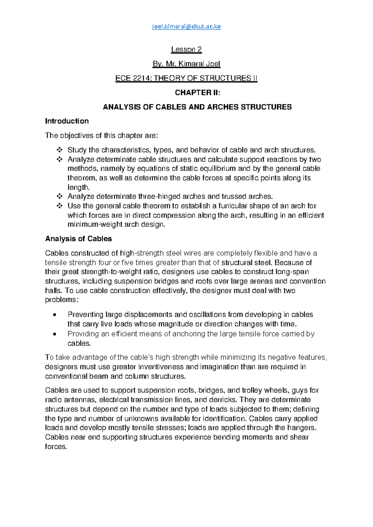 Lesson 2 ECE 2214 - Joel@dkut.ac Lesson 2 By. Mr. Kimarai Joel ECE 2214 ...