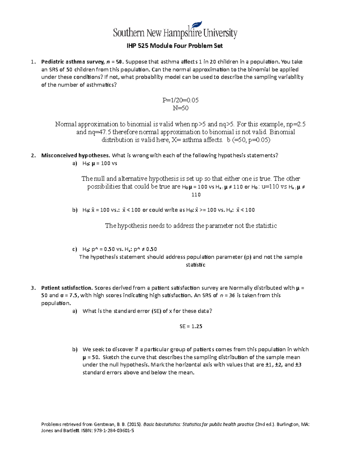 IHP 525 Module Four Problem Set - Suppose that asthma affects 1 in 20 ...