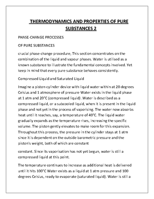 Properties OF PURE Substances 1 - THERMODYNAMICS AND PROPERTIES OF PURE ...