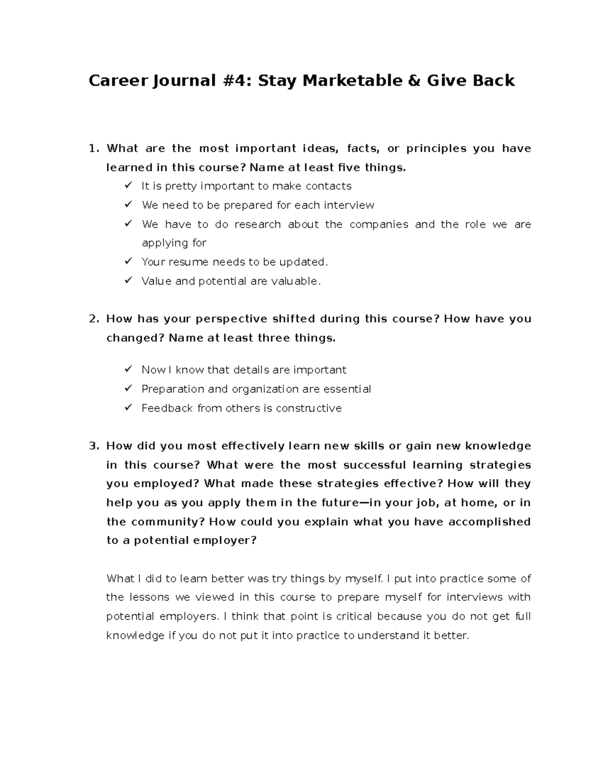 W14 Career Journal - Career Journal #4: Stay Marketable & Give Back ...