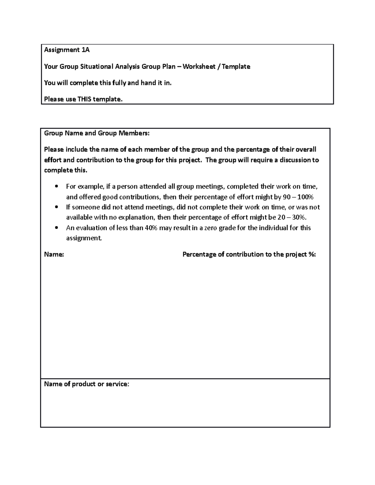 Assignment 1A Template - Assignment 1A Your Group Situational Analysis ...