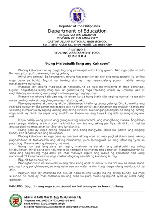 Filipino 8- Worksheet - Florante at Laura - Filipino – Baitang 8 Region ...