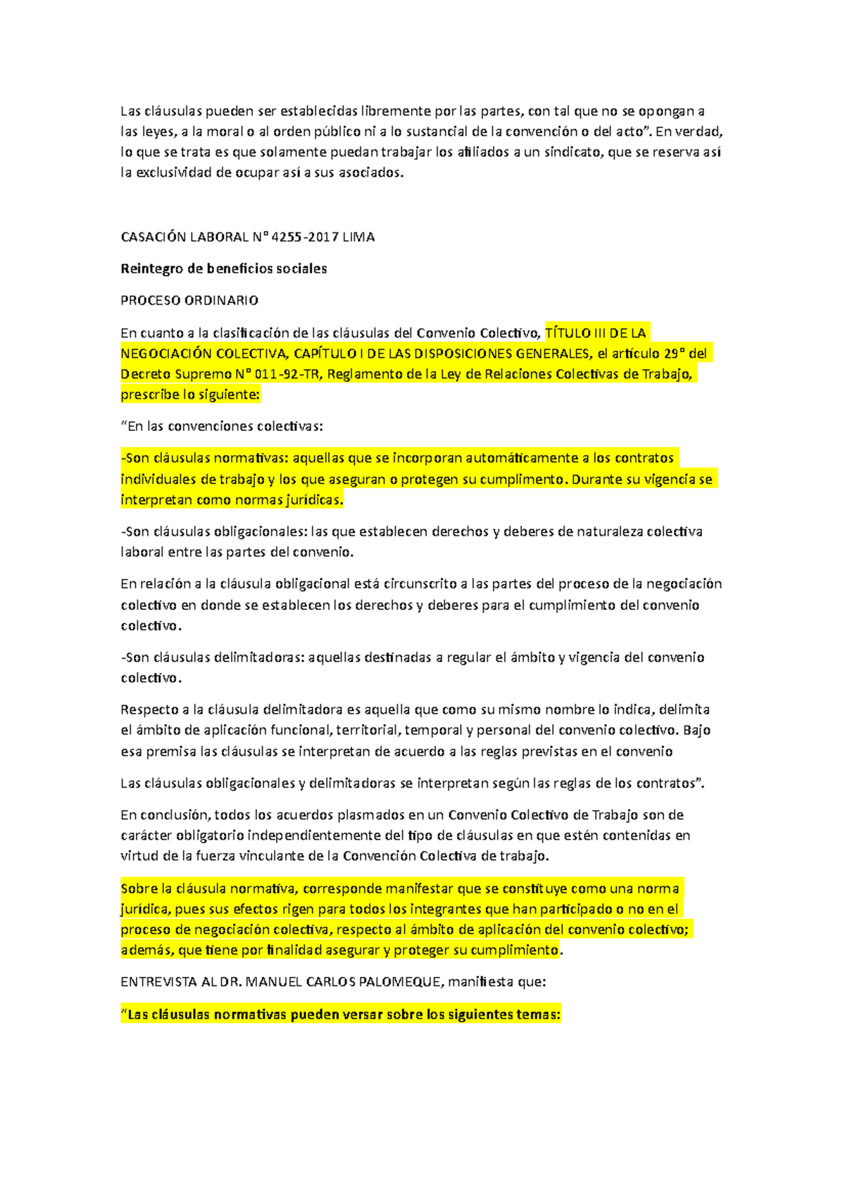Las cláusulas pueden ser establecidas libremente por las partes - En ...