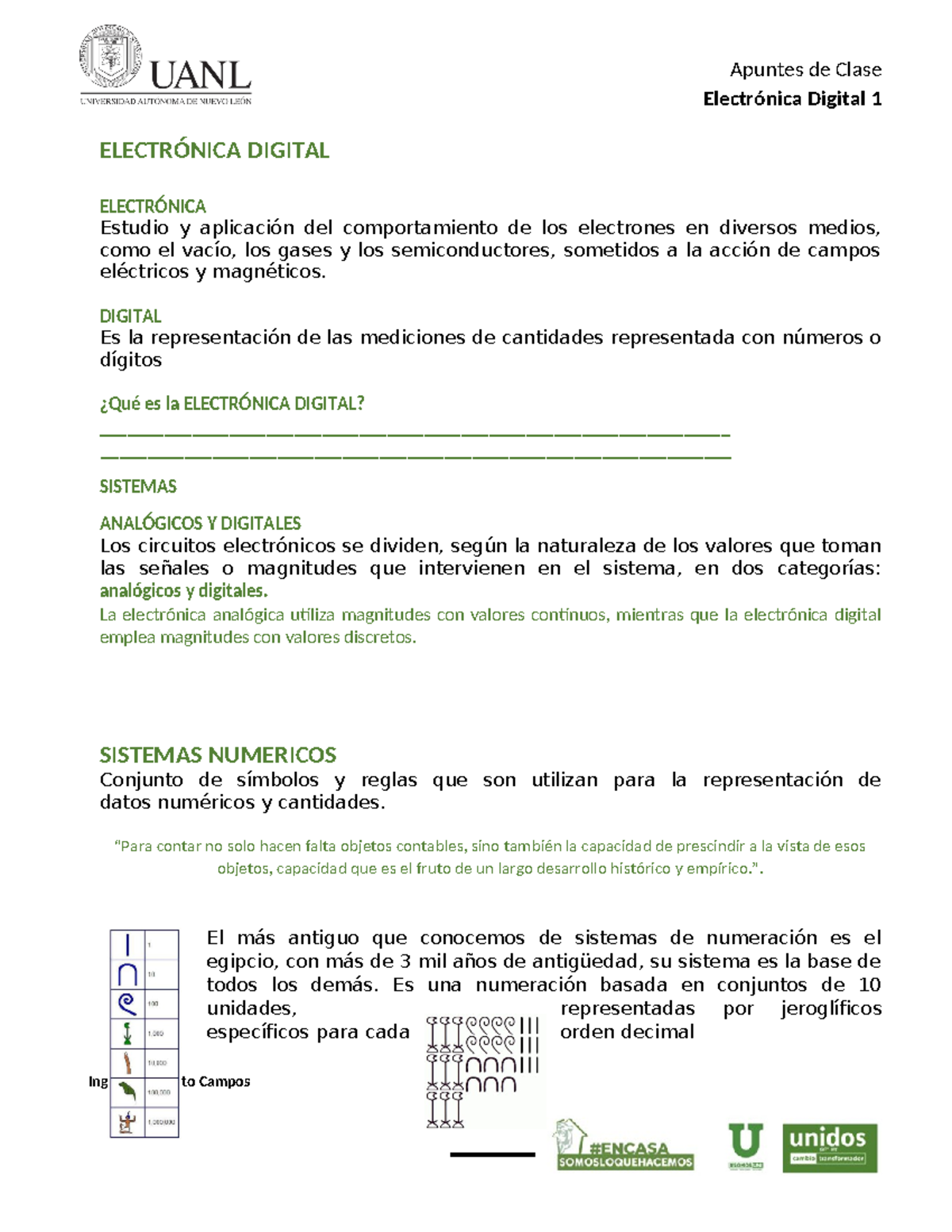 Electronica Digital Clase 1 - Electrónica Digital 1 ELECTRÓNICA DIGITAL ELECTRÓNICA Estudio y ...