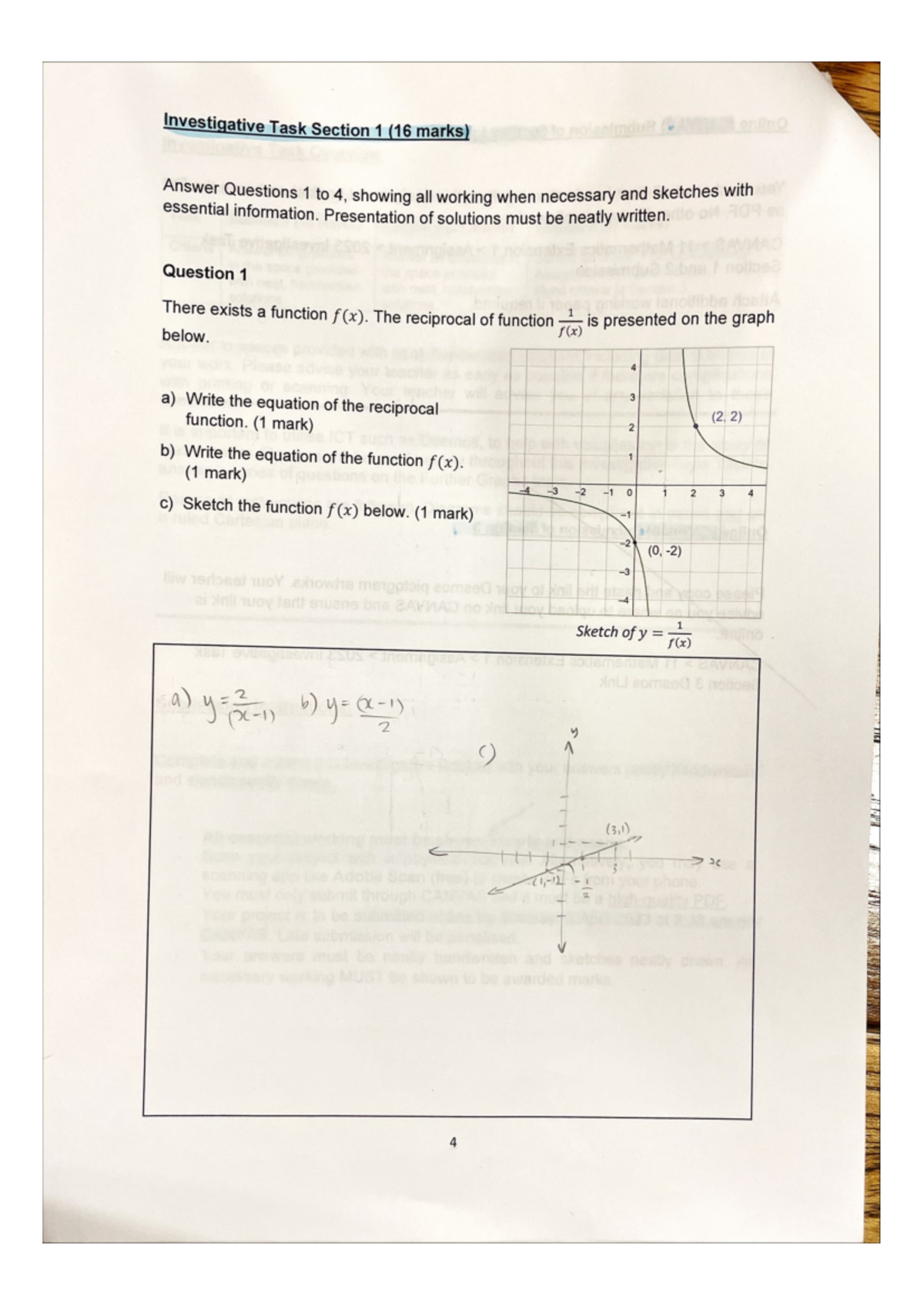 Photo - study material - Investigative Task Section 1 (16 marks) Answer ...